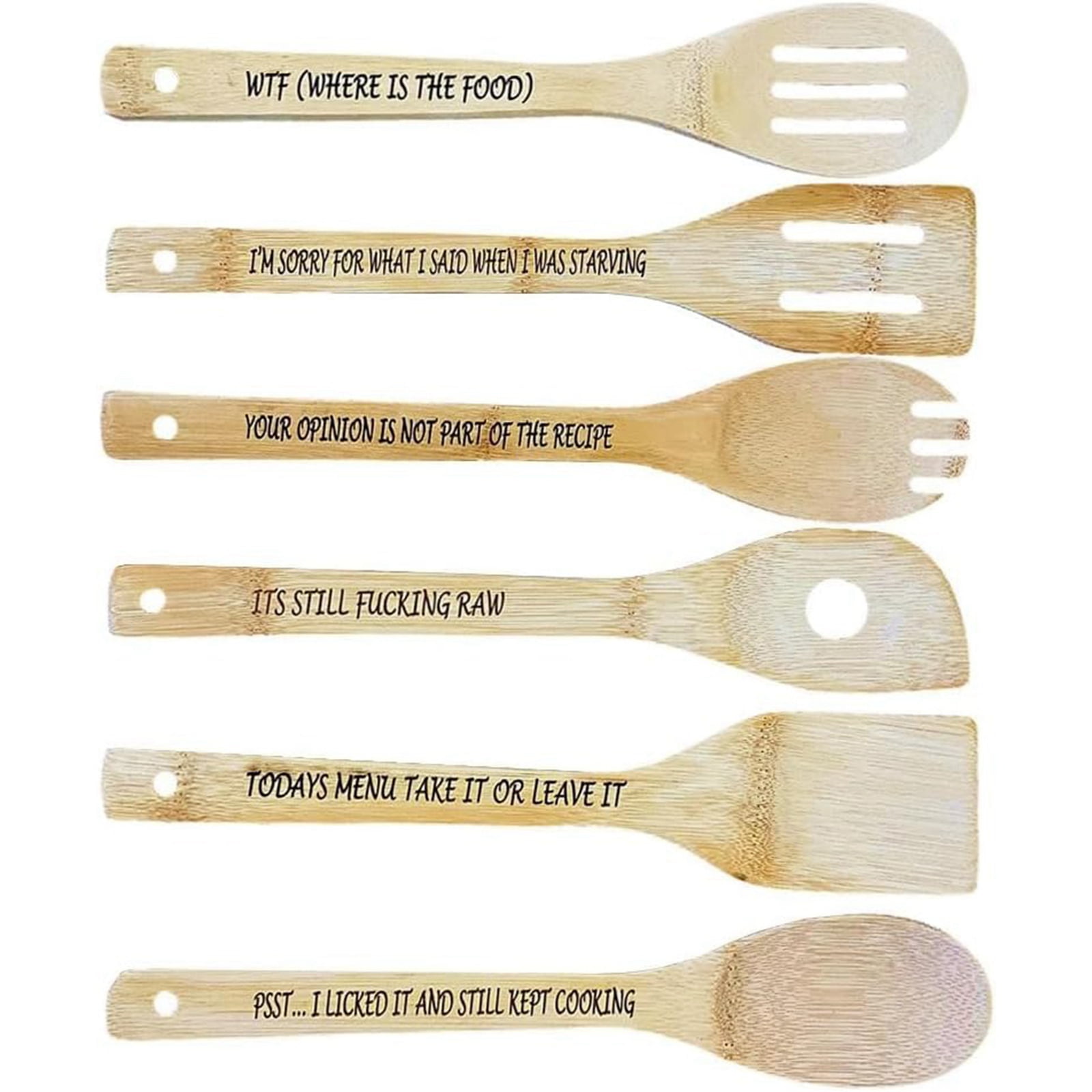 Bamboo Cooking Spoons Engraved Wooden Coffee Spoon with Funny Sayings ...