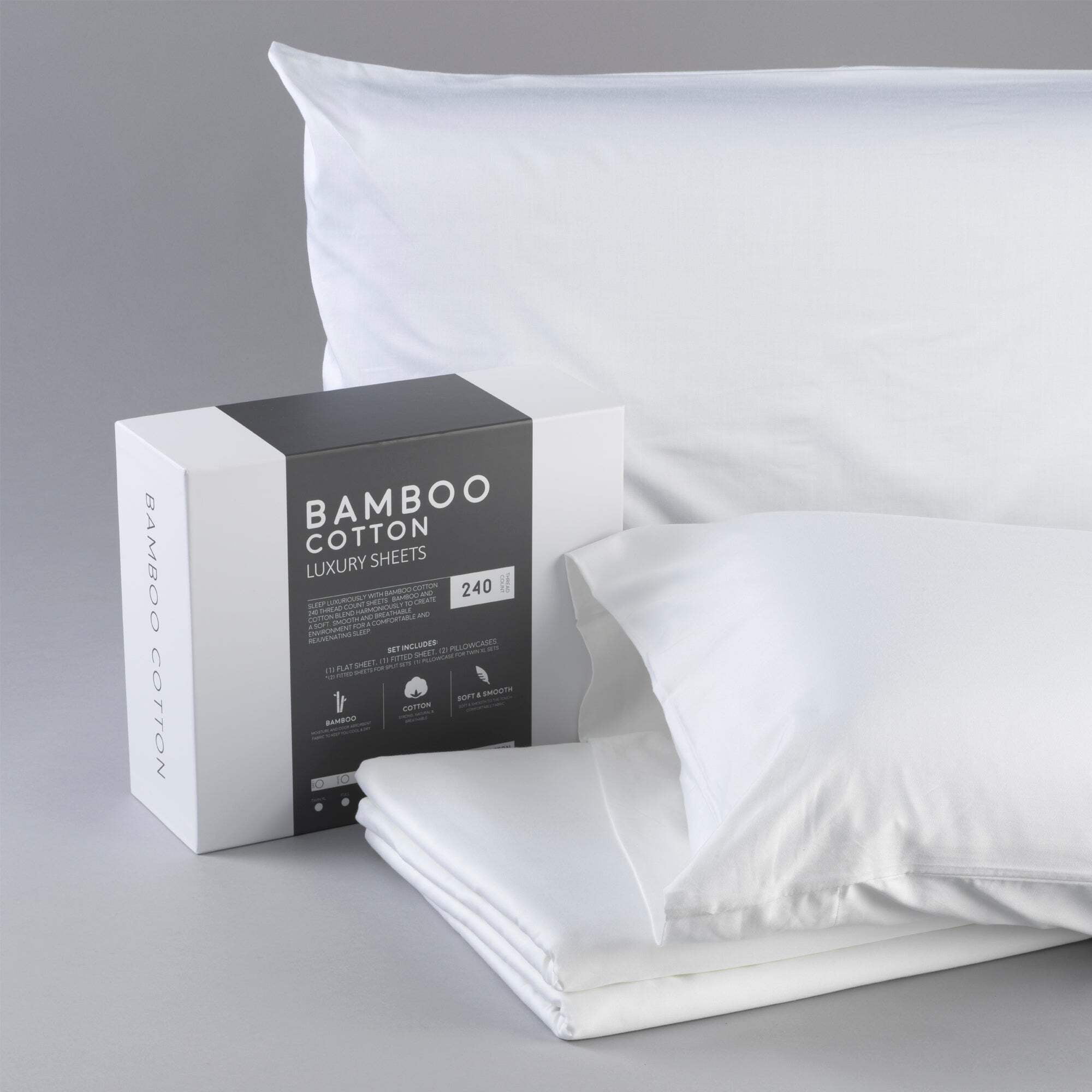 Bamboo Cotton Sheets Soft And Smooth With Viscose From Bamboo White ...