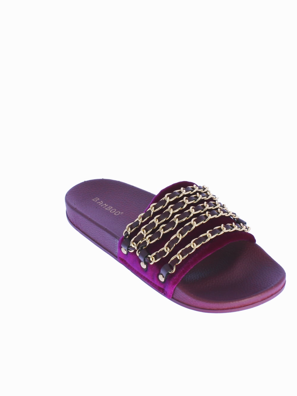 Bamboo Cozy-03 Velvet Slide Sandal in Purple - Walmart.com