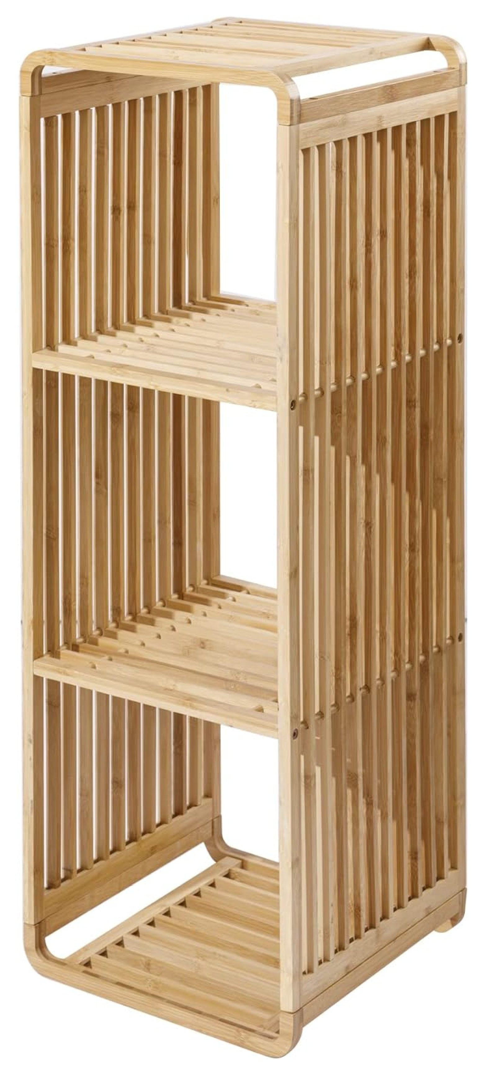 Bamboo Cube Storage Organizer Shelf Set of 3, Multipurpose Shelves ...