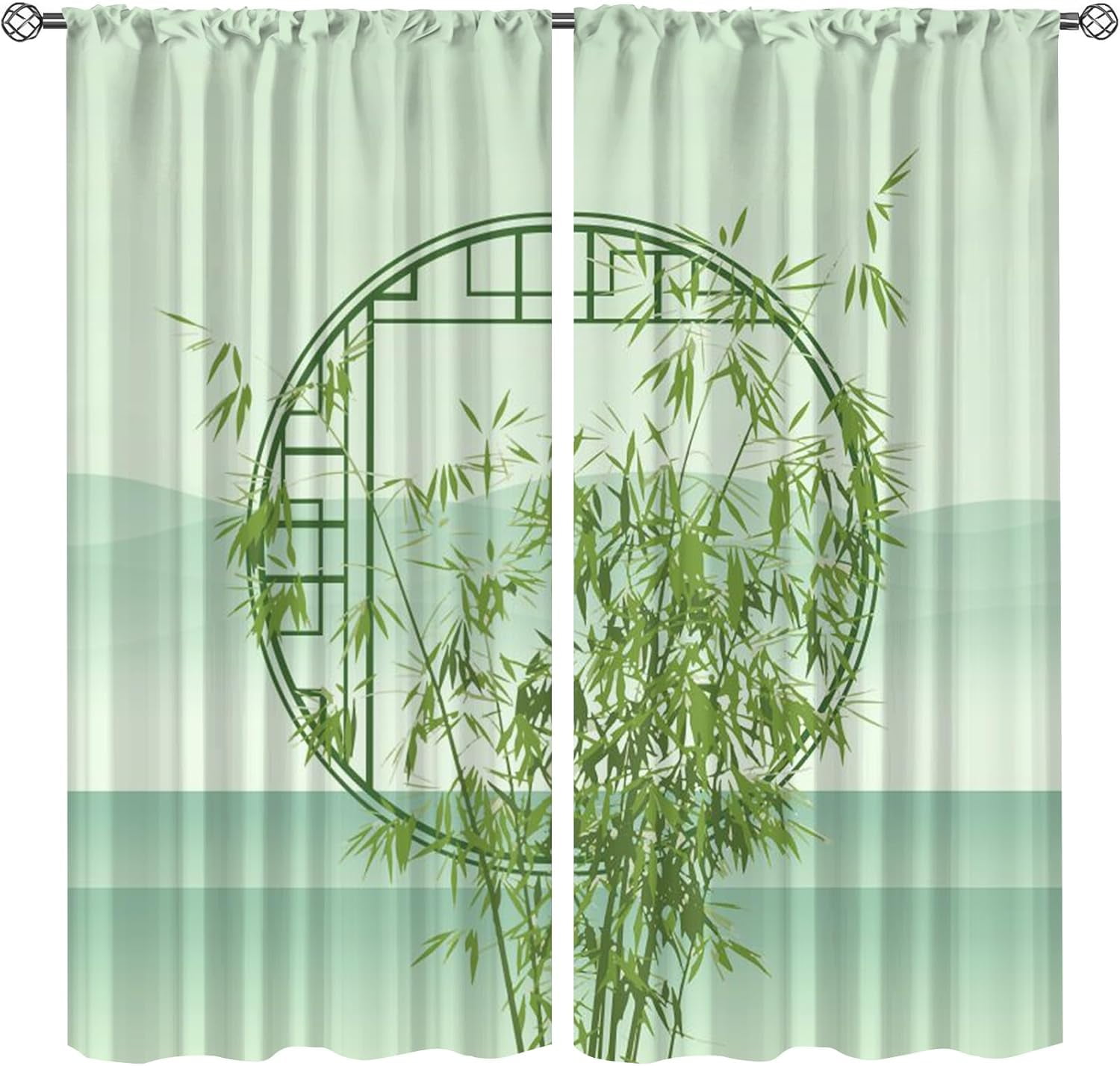 Bamboo Curtains 84x84in - Forest Botanical Trees Indoor Outdoor Window ...