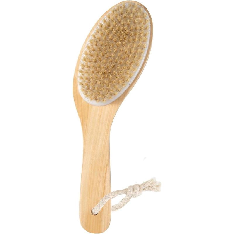 Bamboo Curved Long Handle Dry Brushes, Dry Body Brush for Dry Skin ...