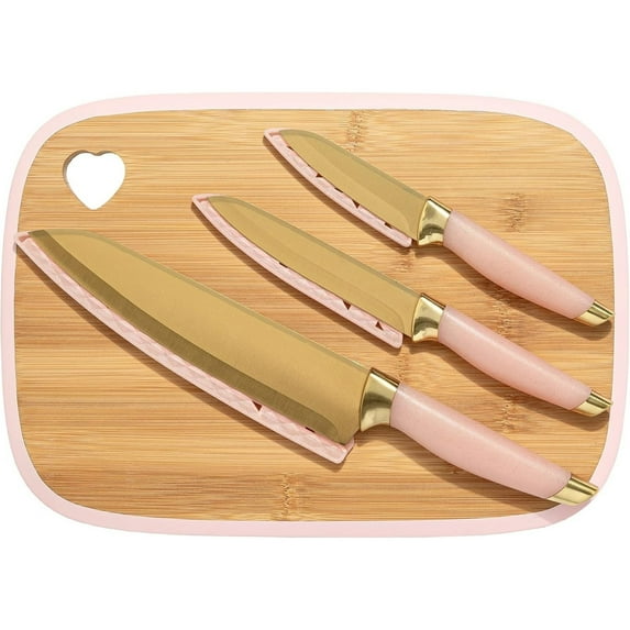 Bamboo Cutting Board and Cutlery Set with High Carbon Stainless Steel ...