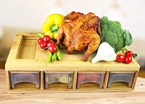 Bamboo Cutting Board with Drawers/Trays/Containers/Storage and Lids ...