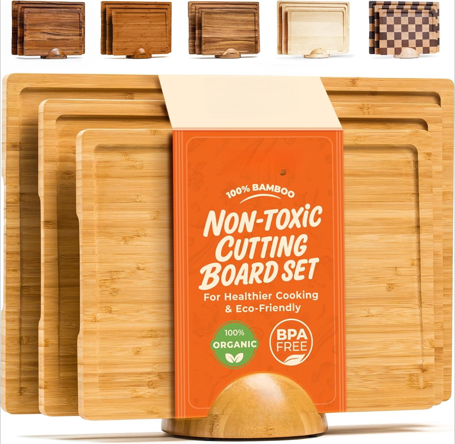 Bamboo Cutting Board Set, Chopping Board and Wooden Cutting Boards for ...