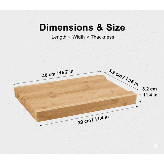 Bamboo Cutting Board with Stainless Steel Tray – 15.7 x 11.4 in Extra ...
