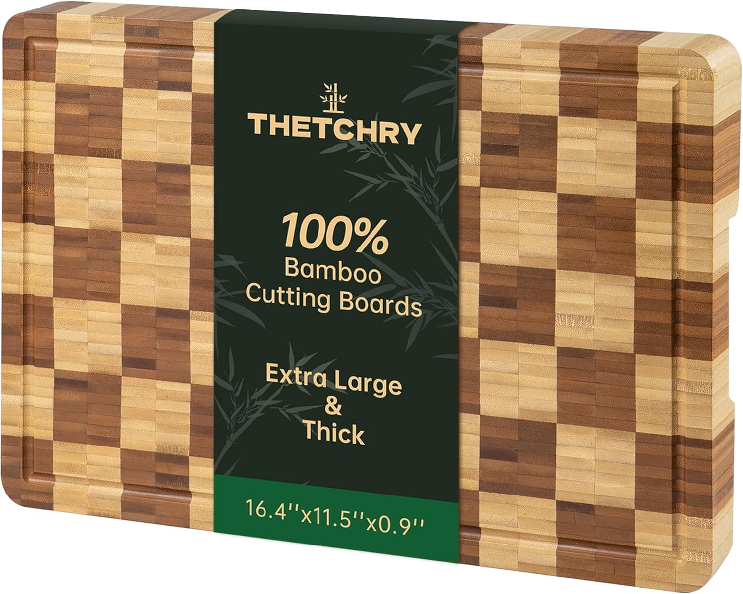 Bamboo Cutting Boards for Kitchen, End Grain Wood Cutting Board with ...
