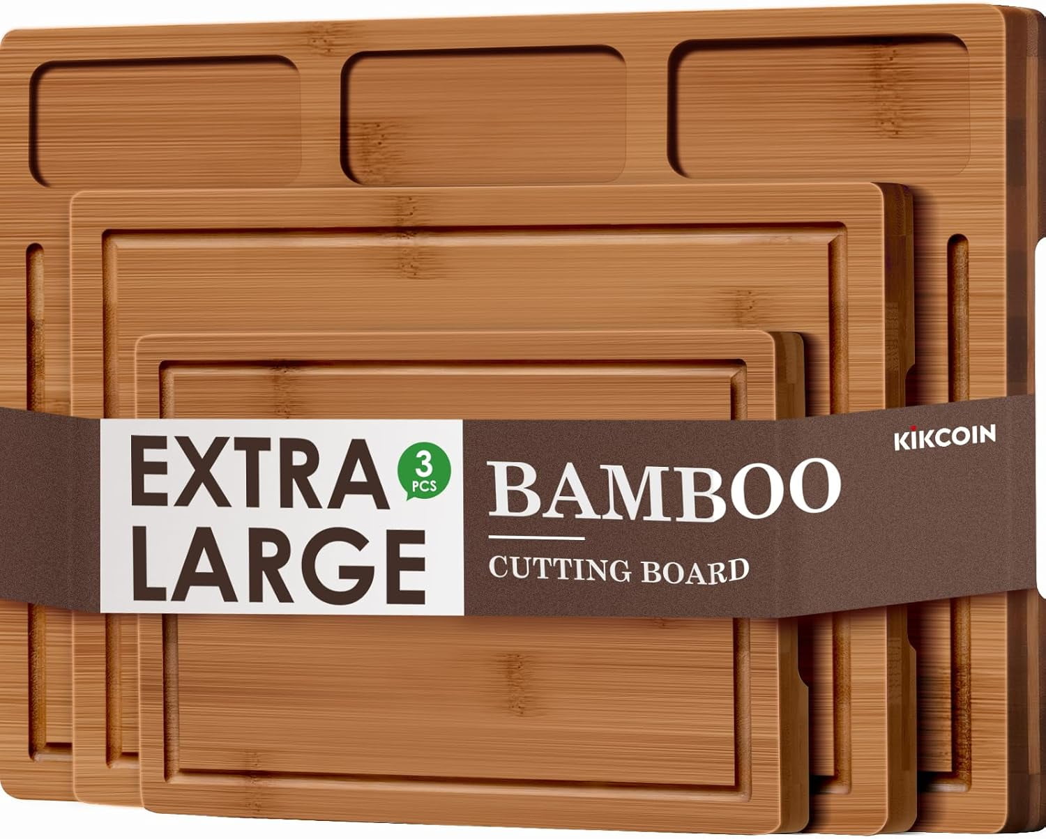 Bamboo Cutting Boards for Kitchen, (Set of 3) Kitchen Chopping Board ...