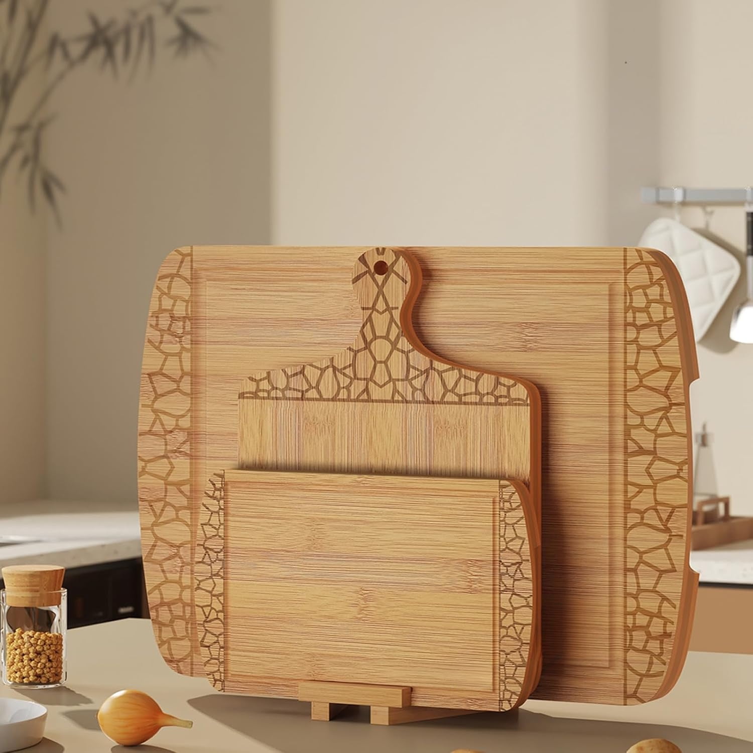 Bamboo Cutting Boards for Kitchen - Small Wood Board with Juice Groove ...