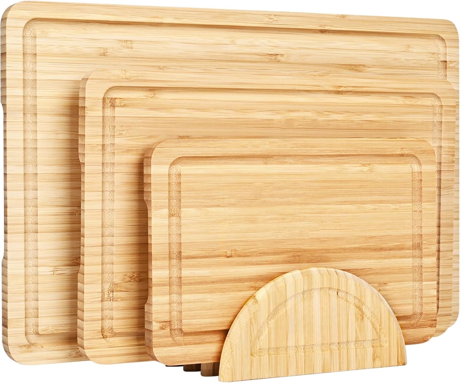 Bamboo Cutting Boards for Kitchen, 15"L x 10"W Juice Groove Cutting ...