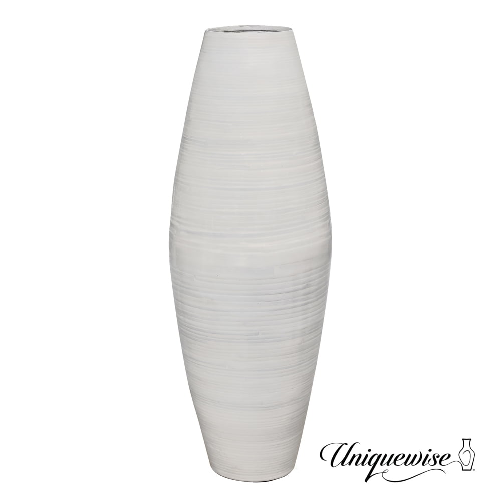 Bamboo Cylinder Floor Vase - Handcrafted Tall Decorative Vase - Ideal ...