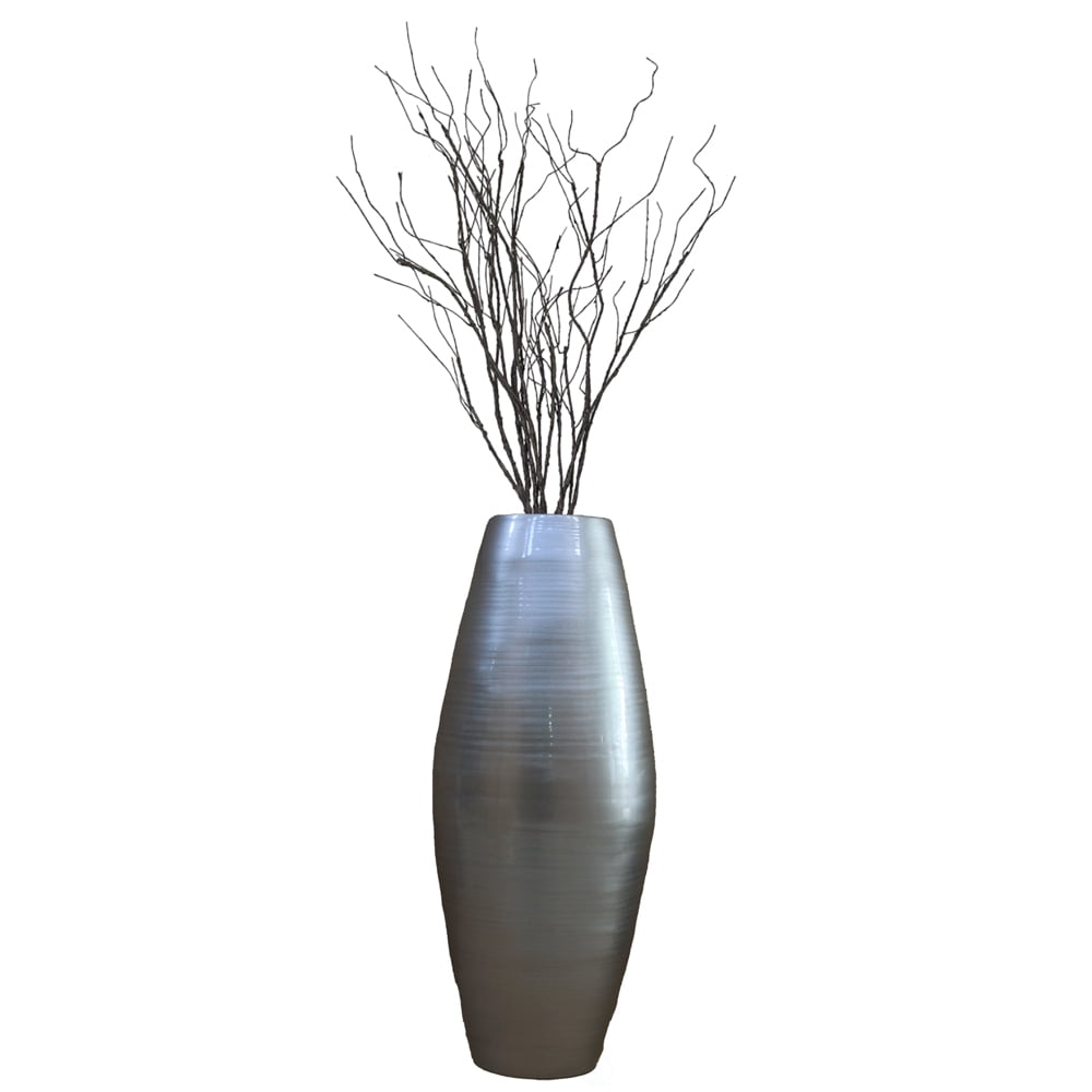 Bamboo Cylinder Floor Vase - Handcrafted Tall Decorative Vase - Ideal ...