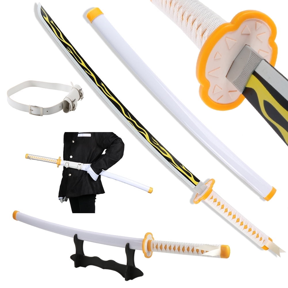 Bamboo Demon Slayer Sword 41 inches with Belt Holder Stand, Agatsuma ...