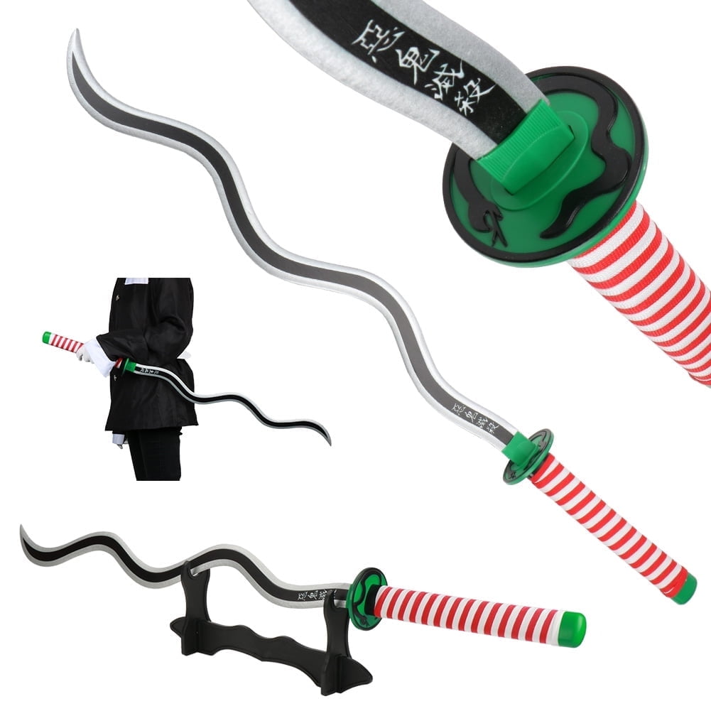 38.5" Bamboo Demon Slayer Sword Iguro Obanai - Walmart.com