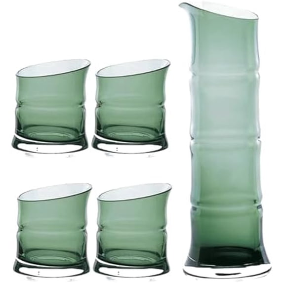 Bamboo Design Sake Set Glass Sake Set Cold/Warm/Hot Sake Carafe Special ...