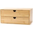 Bamboo Desk Drawer Organizer, 2 Drawer Desktop Organizer with Drawers ...
