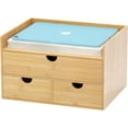 Bamboo Desk Drawer Organizer, 3 Drawer Desktop Organizer with Drawers ...