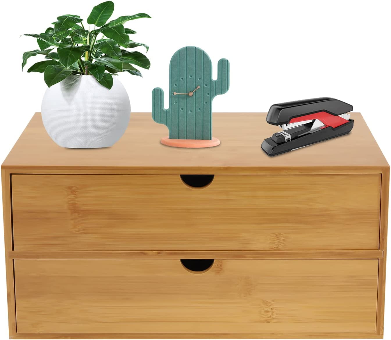 Bamboo Desk Organizer, Drawer Tabletop Storage Organization Box for ...