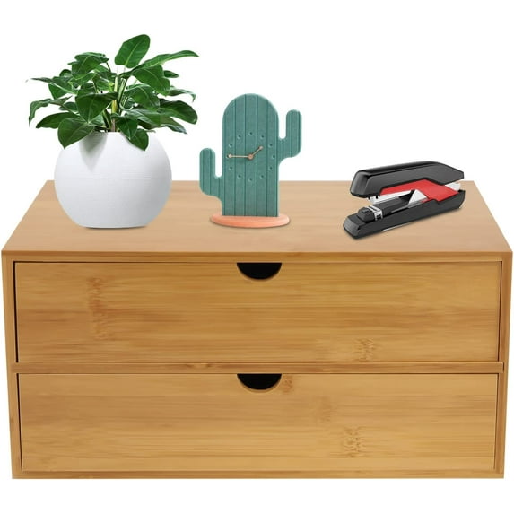 Bamboo Desk Organizer, Drawer Tabletop Storage Organization Box for ...