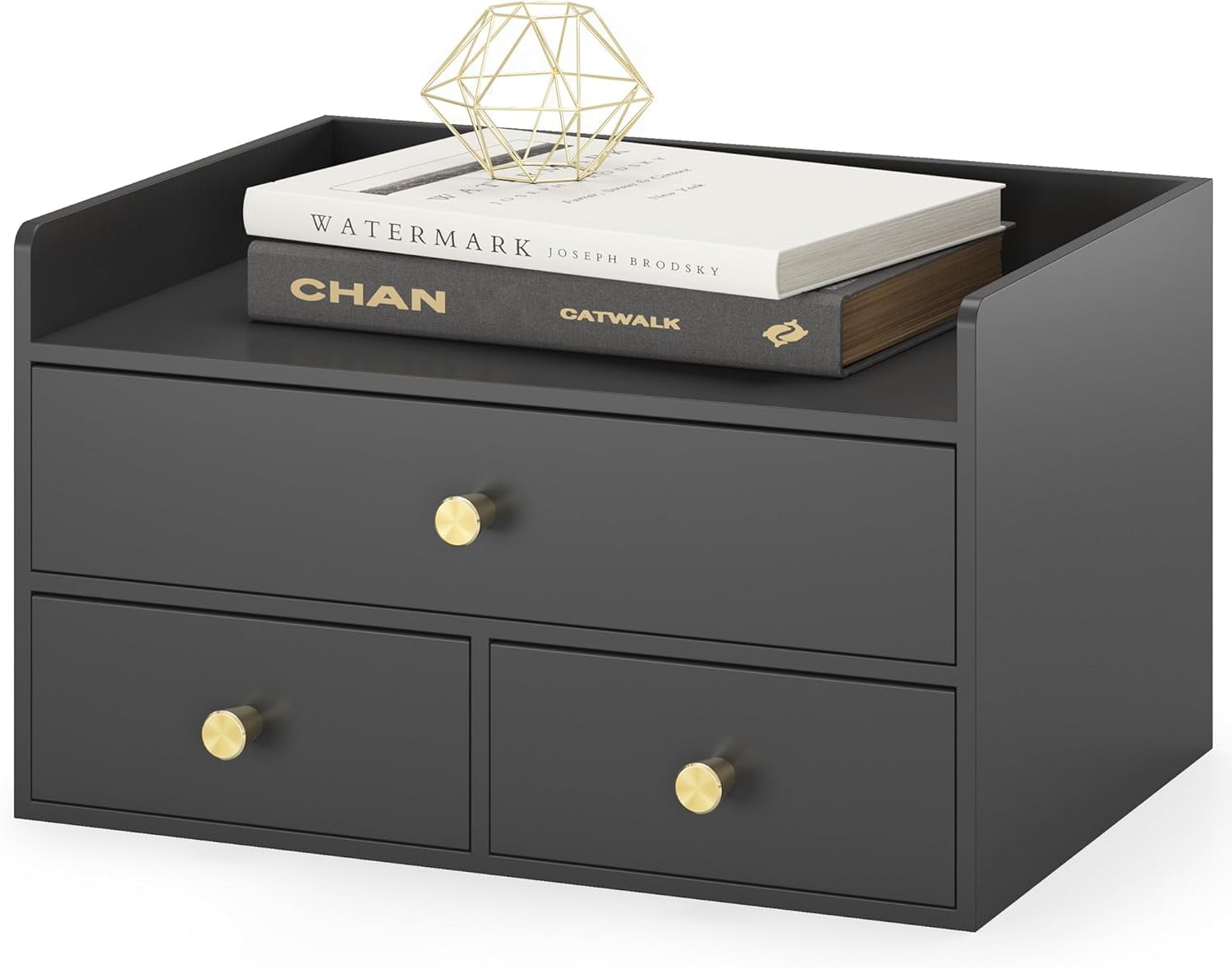 Bamboo Desk Organizer with Drawers Wooden Desktop Storage Drawers for ...