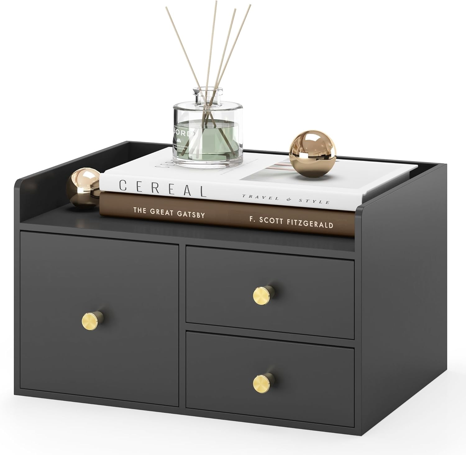 Bamboo Desk Organizer with Drawers Wooden Desktop Storage Drawers for ...