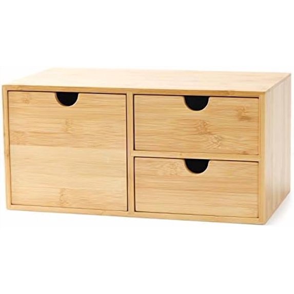 Bamboo Desk Organizer - Mini Desktop Drawer Tabletop Storage ...
