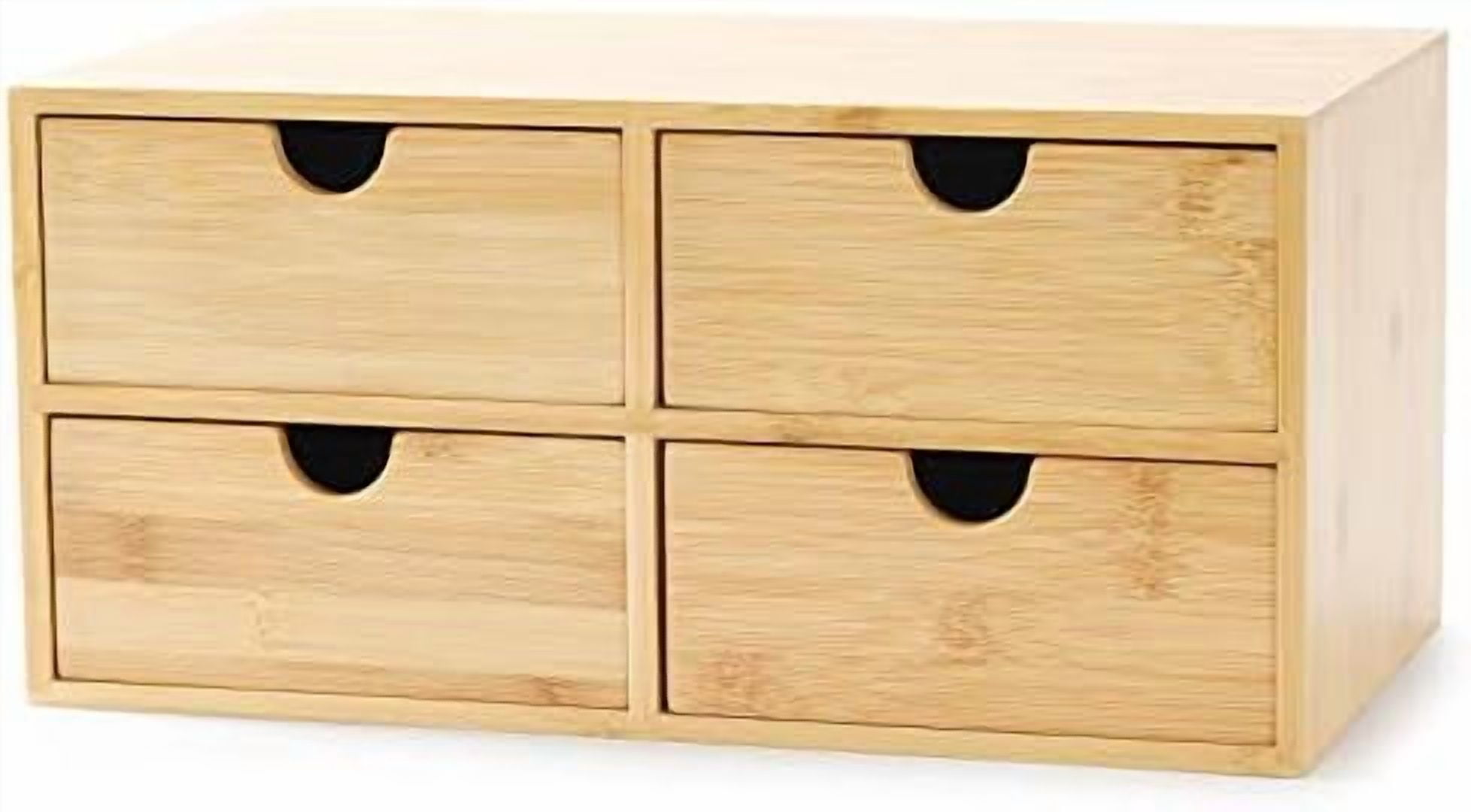 Bamboo Desk Organizer - Mini Desktop Drawer Tabletop Storage ...