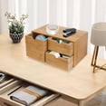Bamboo Desk Organizer with 3 Drawers ,Desktop Storage ,Multifunctional ...