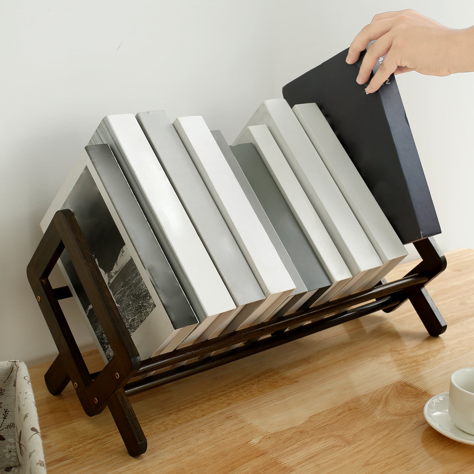 Bamboo Desktop Bookshelf Wooden Desktop Bookshelf Titled Desktop ...