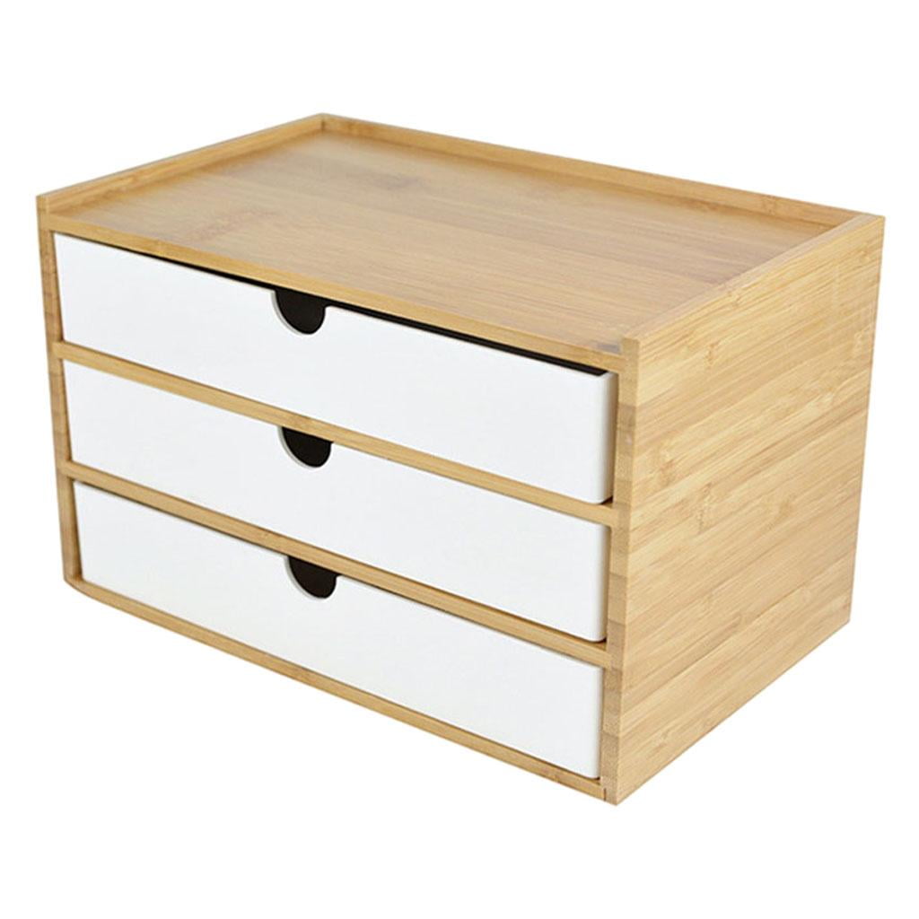 Bamboo Desktop Storage Drawer Scissors Supplies Premium for Study ...