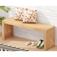 Bamboo Dining Bench, 35-inch Sleek Design Entryway Shoe Rack Bench ...