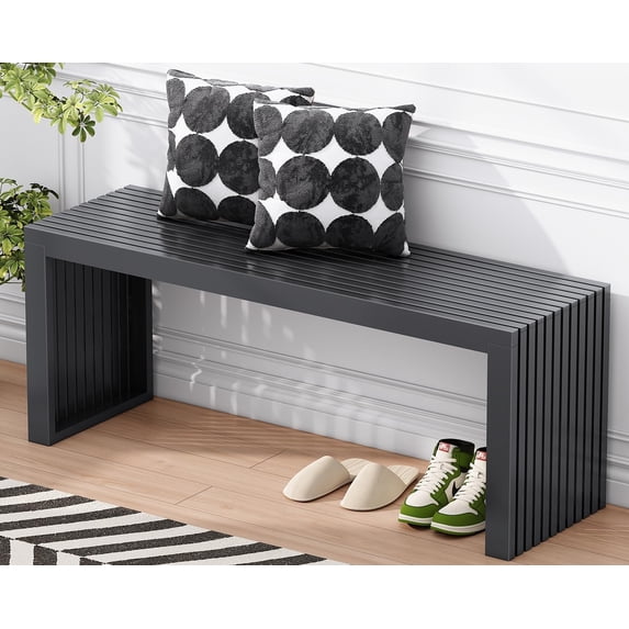 Bamboo Dining Bench, Sleek Design Entryway Shoe Rack Bench, Indoor ...