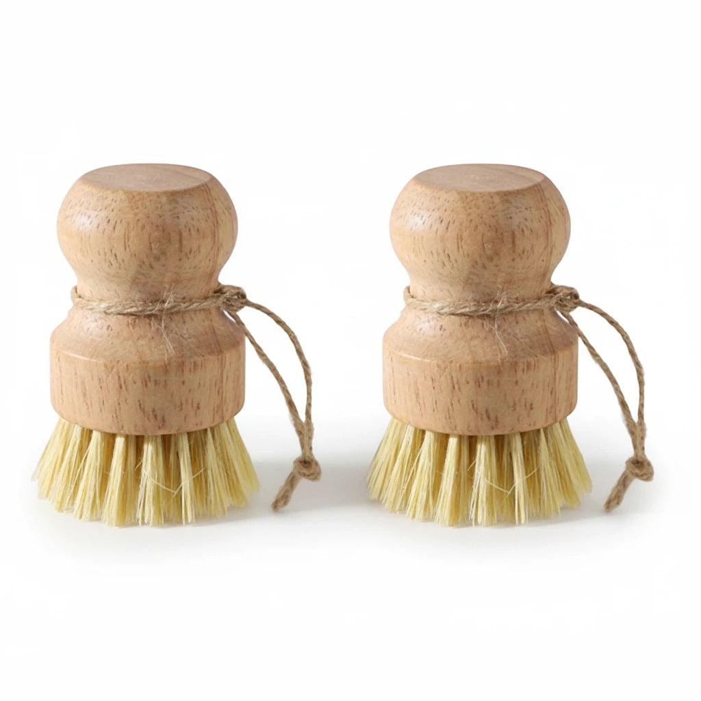 Bamboo Dish Brush Set, Plastic-Free ( Medium Sisal, Firm Coconut Coir ...