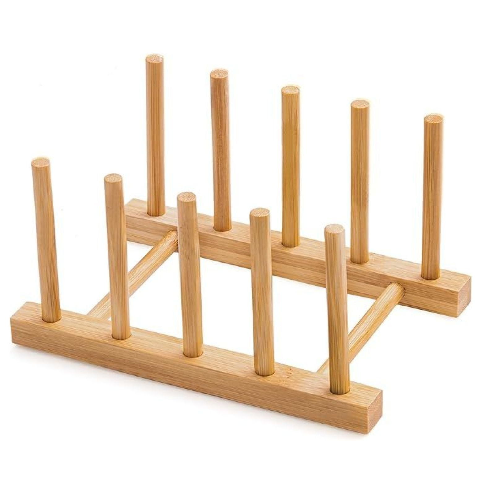 Bamboo Dish Drying Rack for Kitchen Counter - 4 Slot Dish Rack ...