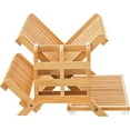Bamboo Dish Drying Rack with Utensil Holder, 3 Tier Collapsible Dish ...