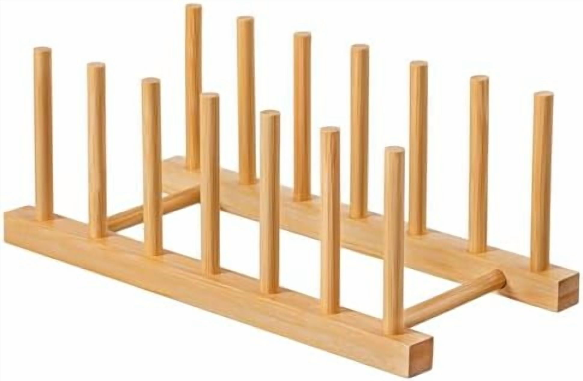 Bamboo Dish Plate Bowl Cup Book Pot Lid Cutting Board Drying Rack Stand ...