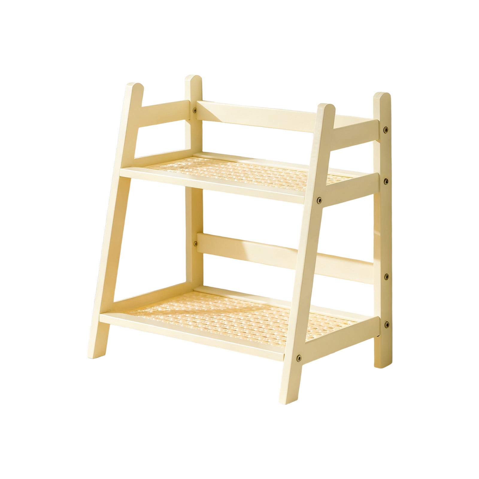 Bamboo Double Layer Rack, Double Countertop Hutch Bookshelf, Stand ...