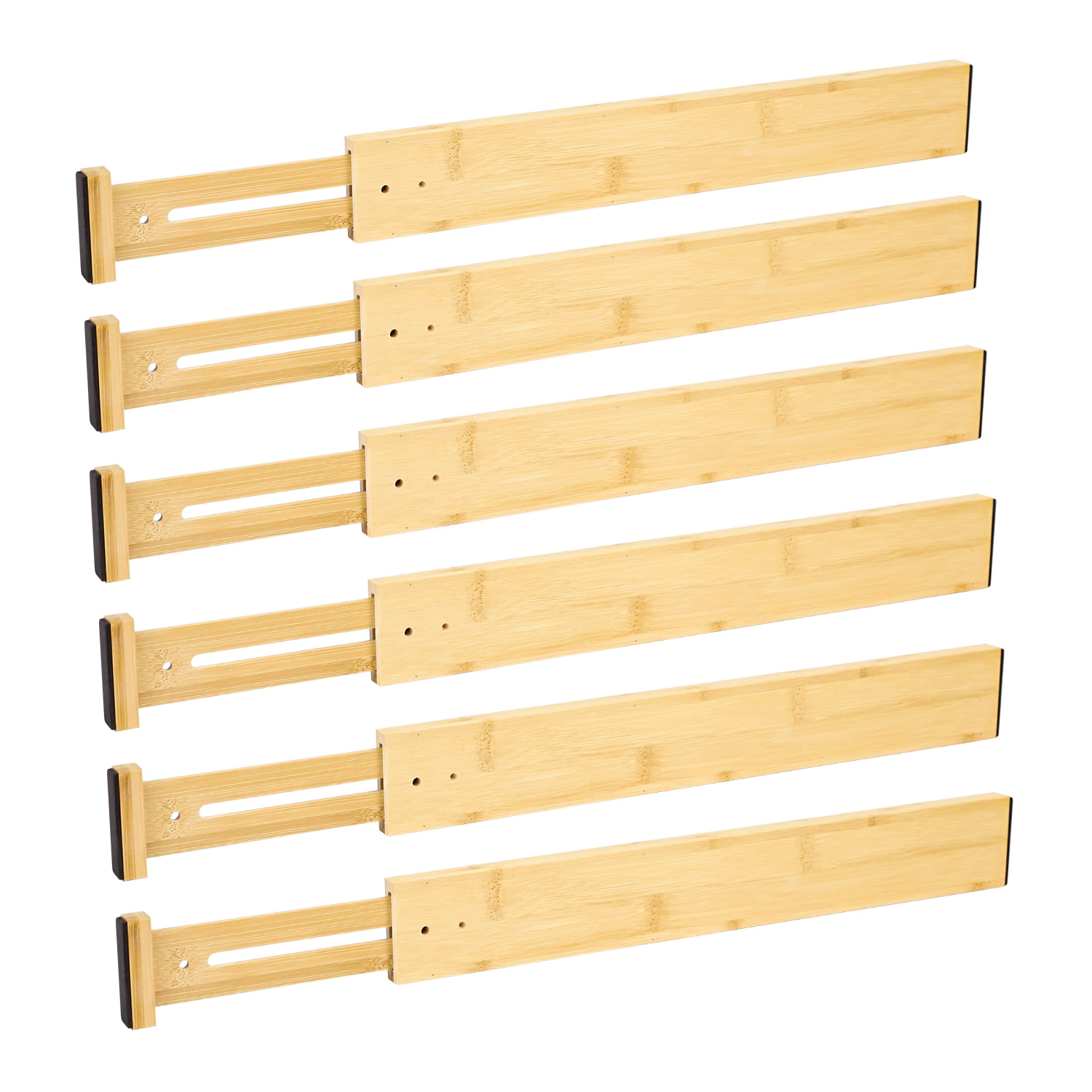 Bamboo Drawer Dividers , 6 Dividers (17-22 in), Kitchen Adjustable ...
