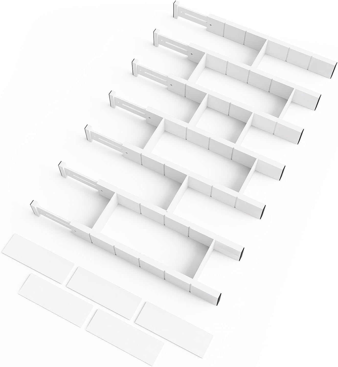 Bamboo Drawer Dividers with Inserts and Labels, Kitchen Adjustable ...