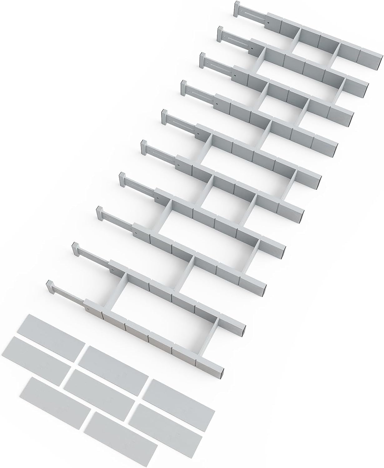 Bamboo Drawer Dividers with Inserts and Labels, Kitchen Adjustable ...