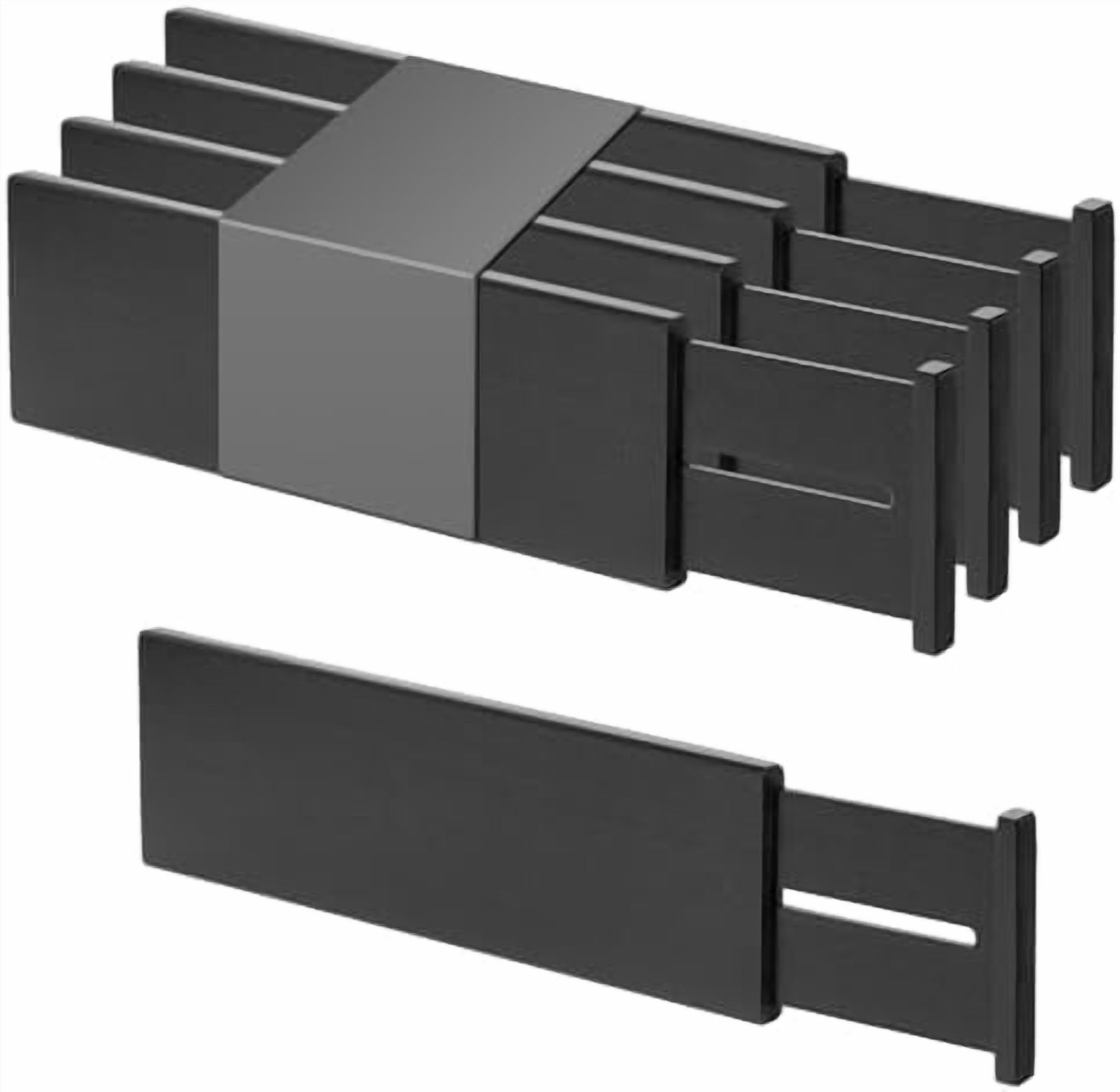 Bamboo Drawer Dividers Large, 4'' High Adjustable Kitchen Drawers ...