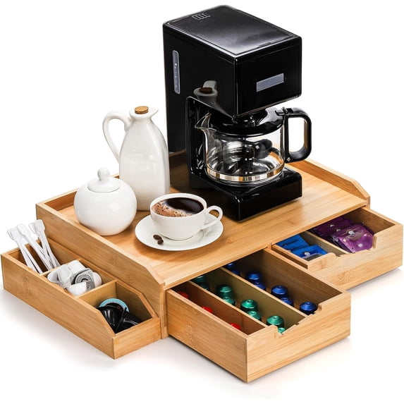 Bamboo Drawer Coffee Bag Organizer, K Cup Organizer, Tea Bag Organizer ...