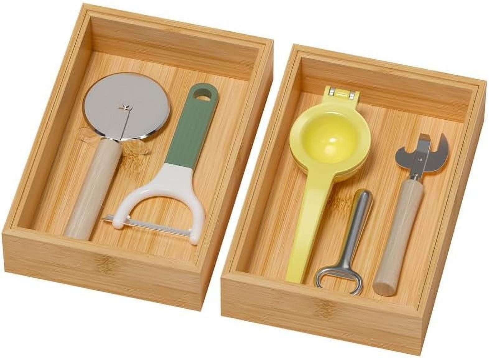 Bamboo Drawer Organizer, Cutlery Silverware Organizer for Kitchen ...