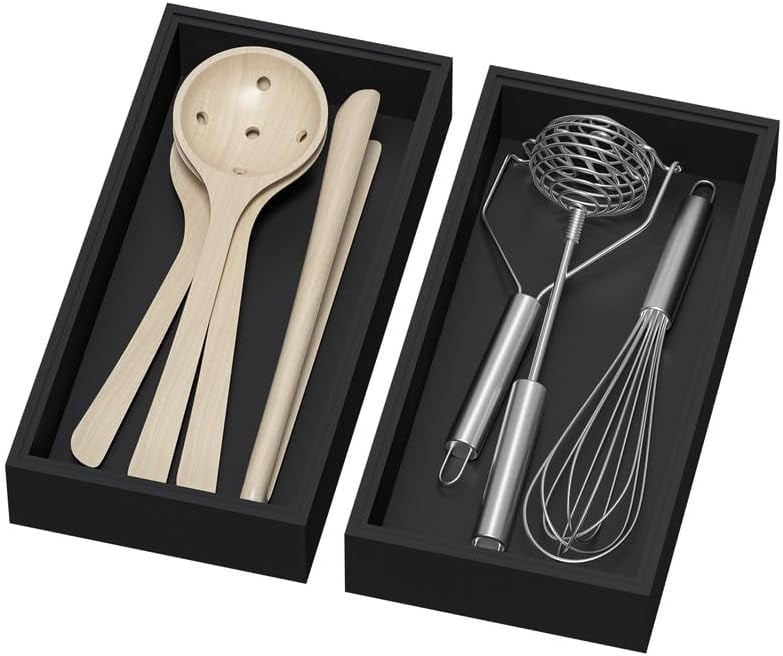 Bamboo Drawer Organizer, Cutlery Silverware Organizer for Kitchen ...