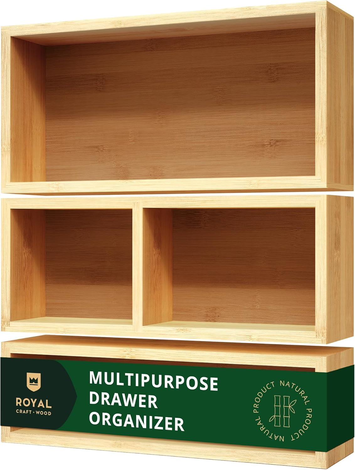 Bamboo Drawer Organizer Set – Multi-Use Storage Trays for Kitchen ...