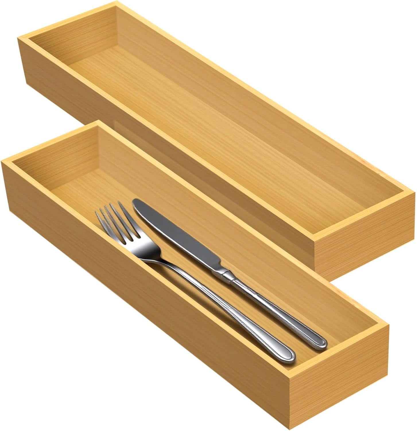 Bamboo Drawer Silverware Organr, Flatware Organrs, Multi-purpose Bamboo ...
