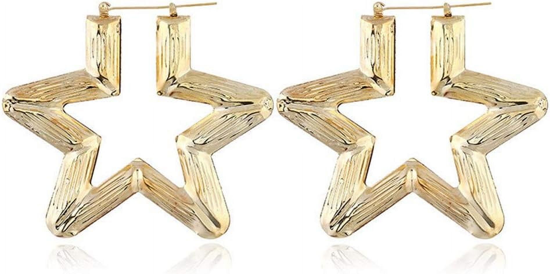Bamboo Earrings for Women 90s 80s Large Bamboo Joint Hoop Earrings Big ...