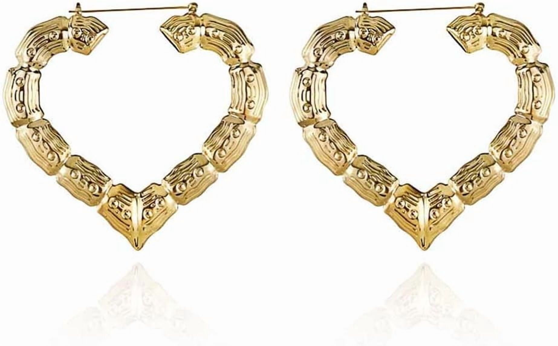Bamboo Earrings for Women 90s 80s Large Bamboo Joint Hoop Earrings Big ...
