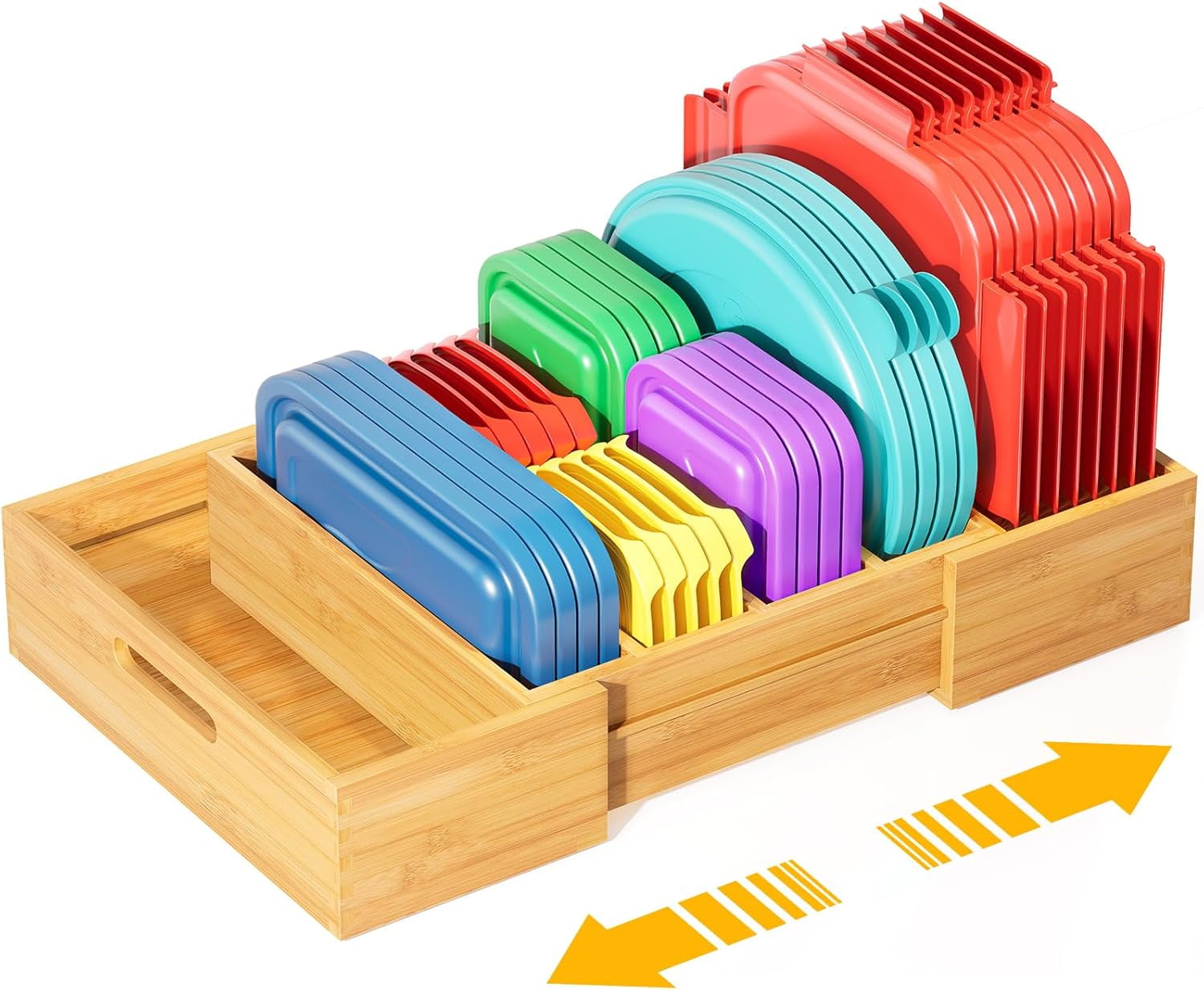 Bamboo Expandable Lid Organizers for Inside Cabinet, Kitchen Cabinet ...
