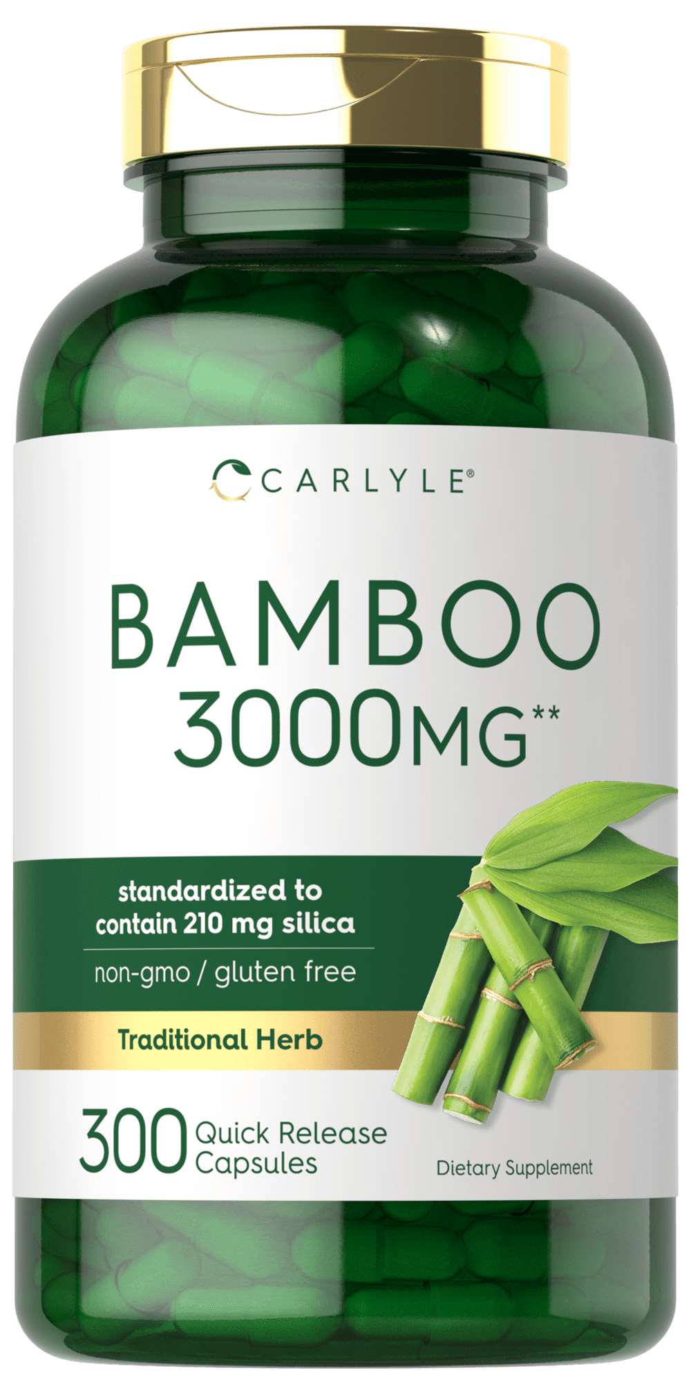 Carlyle Bamboo Extract Supplement | 3000mg | 300 Capsules | 210mg ...